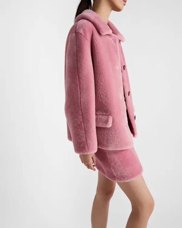 Prada Shearling Jacket - Begonia Pink | Editorialist